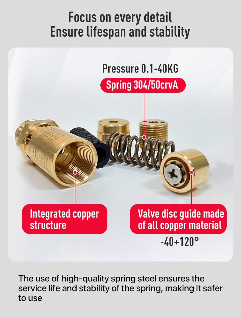 Buy Spring Type Industrial Air Compressor Safety Valve Pressure Relief ...