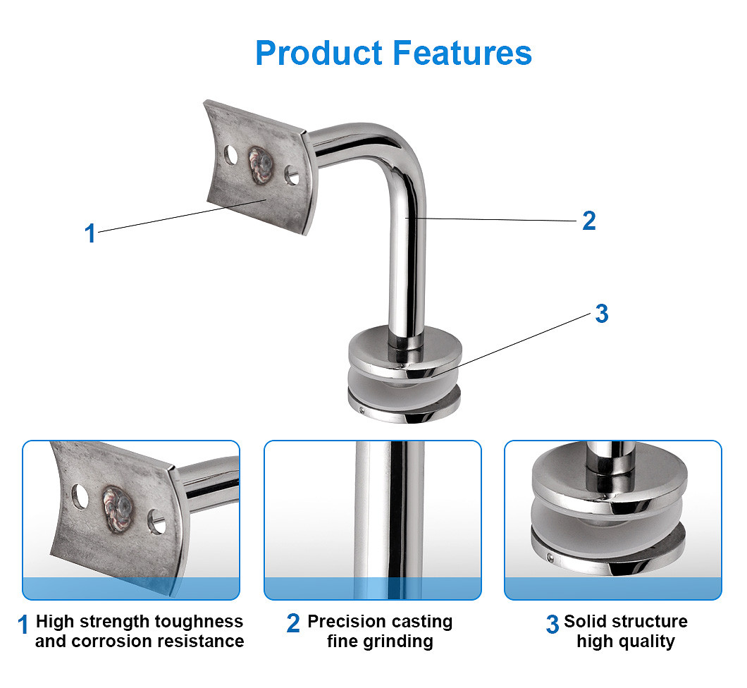 Buy Stainless Steel Pipe Fitting Exterior Handrail Bracket Removable ...