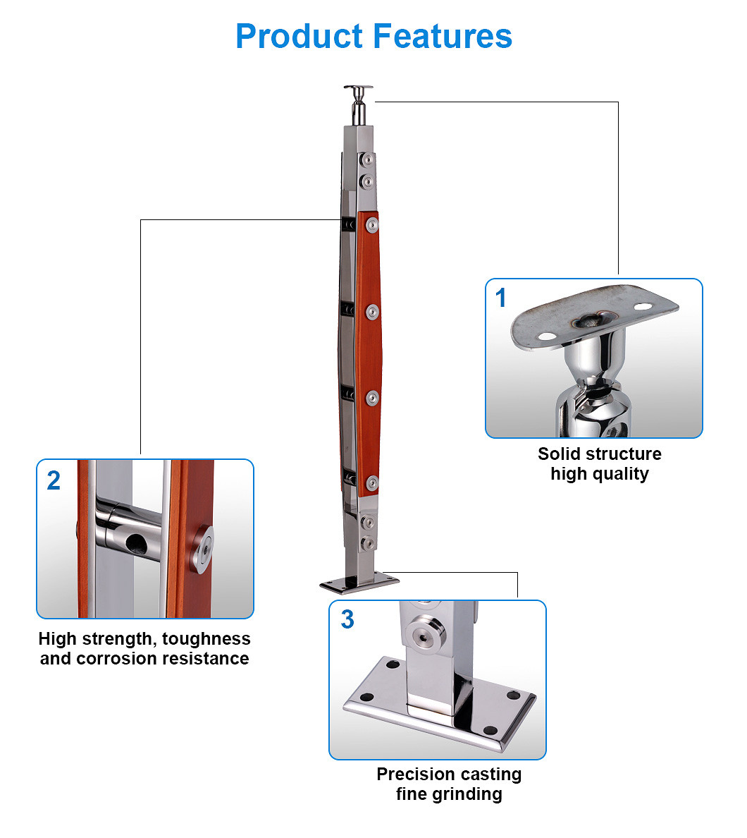Buy Stainless Steel Stair Handrail Wood Balustrades And Handrails ...