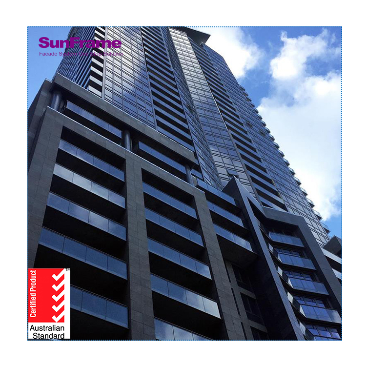 Buy Sun Frame Exterior Aluminum Unitized Glass Curtain Wall System ...