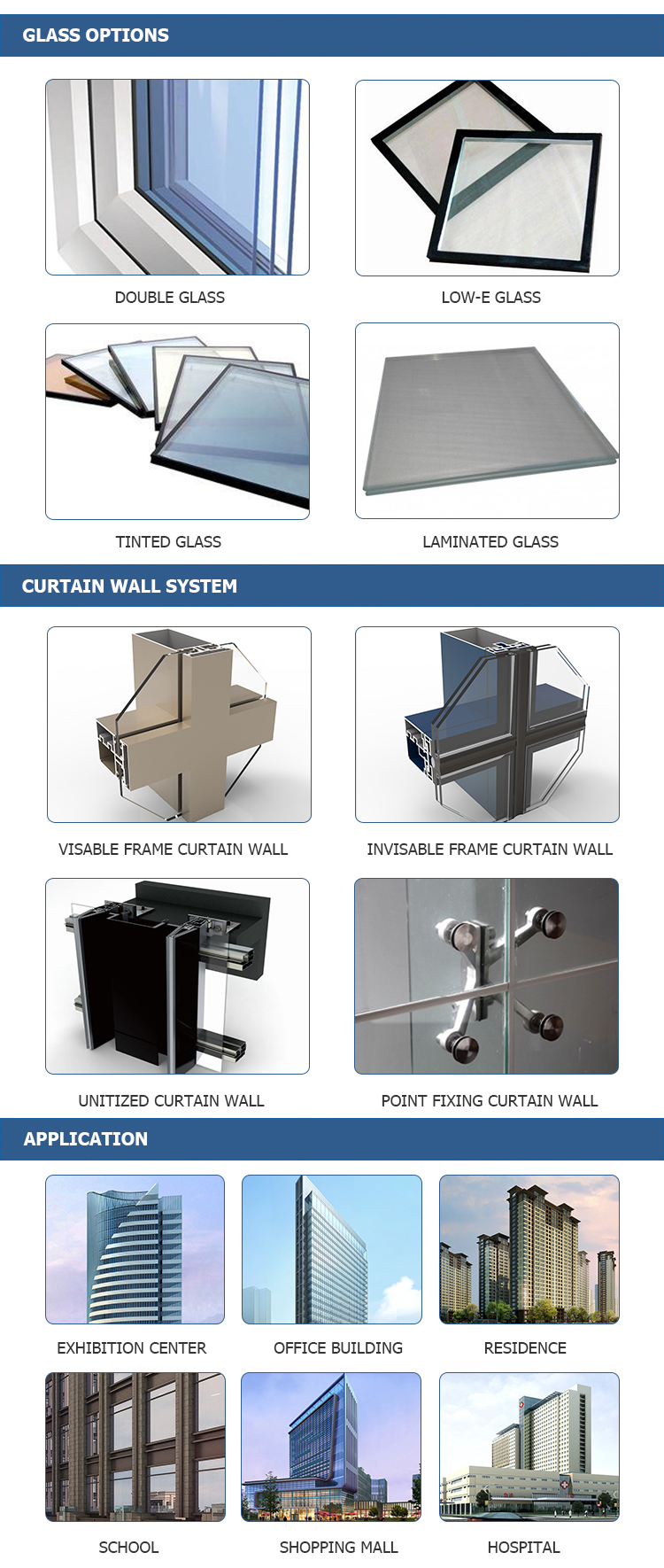 Buy Sun Frame Exterior Aluminum Unitized Glass Curtain Wall System ...