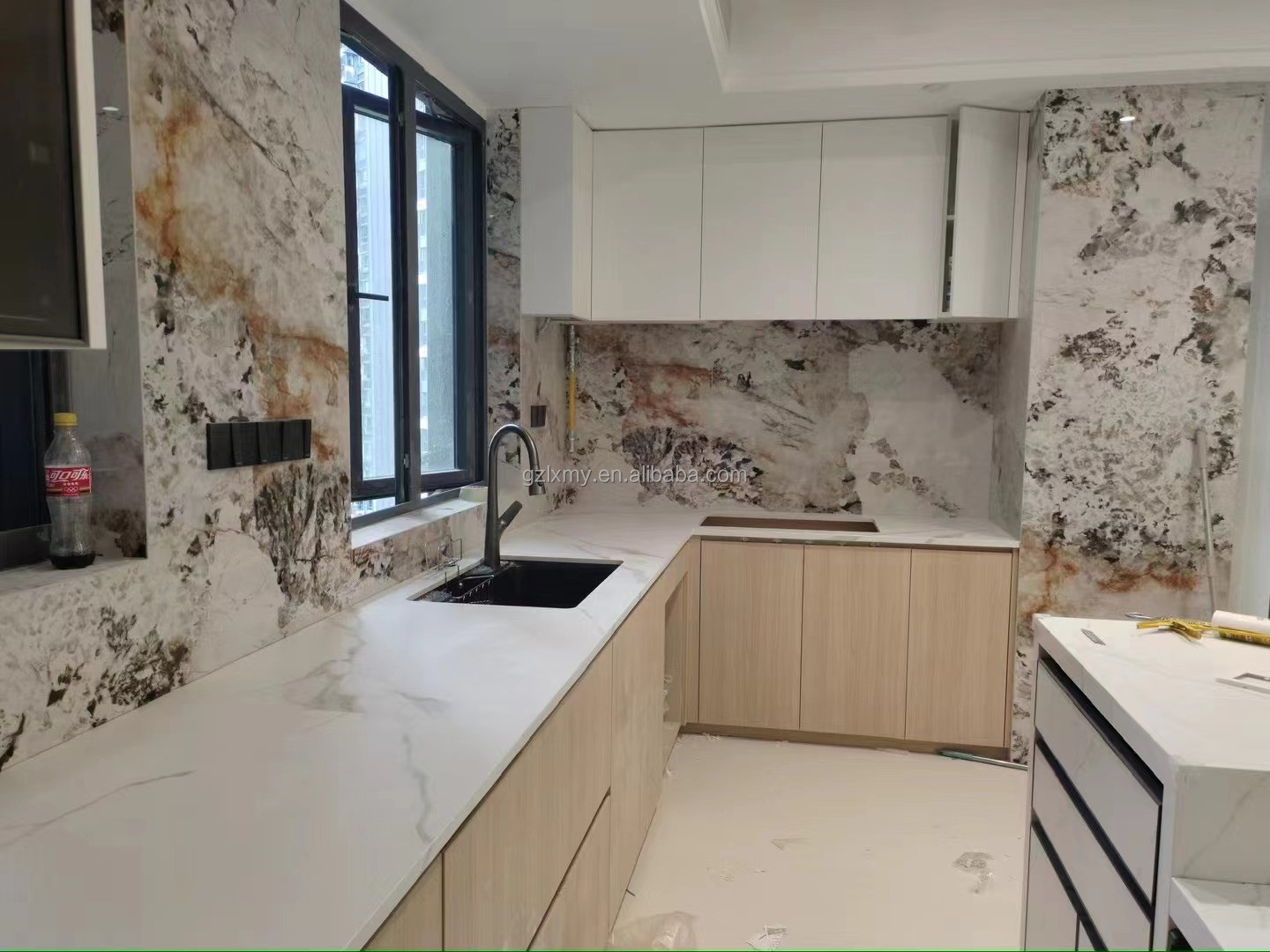 Buy Thin Porcelain Slabs Big White Calacatta Sintered Stone Wall ...
