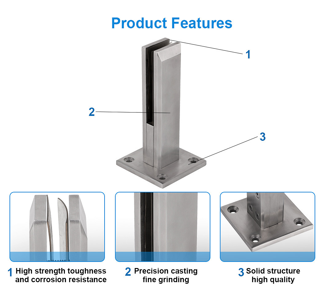 Buy Top-ranked Security Stainless Steel Glass Balustrades Spigots Frameless Glass Railing Spigot ...
