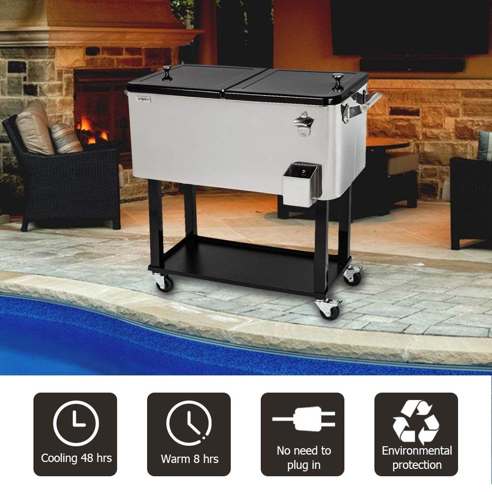Buy Trinity Steel Solar Cooler Box Table With Shelf from Dongrun ...