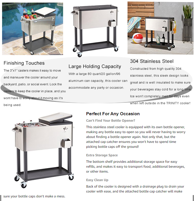 Buy Trinity Steel Solar Cooler Box Table With Shelf from Dongrun ...