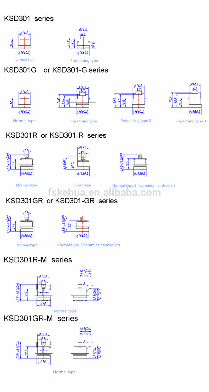 Buy Universal Auto Ac Ksd301 16a 220v Thermostatic Circuit Breakers ...