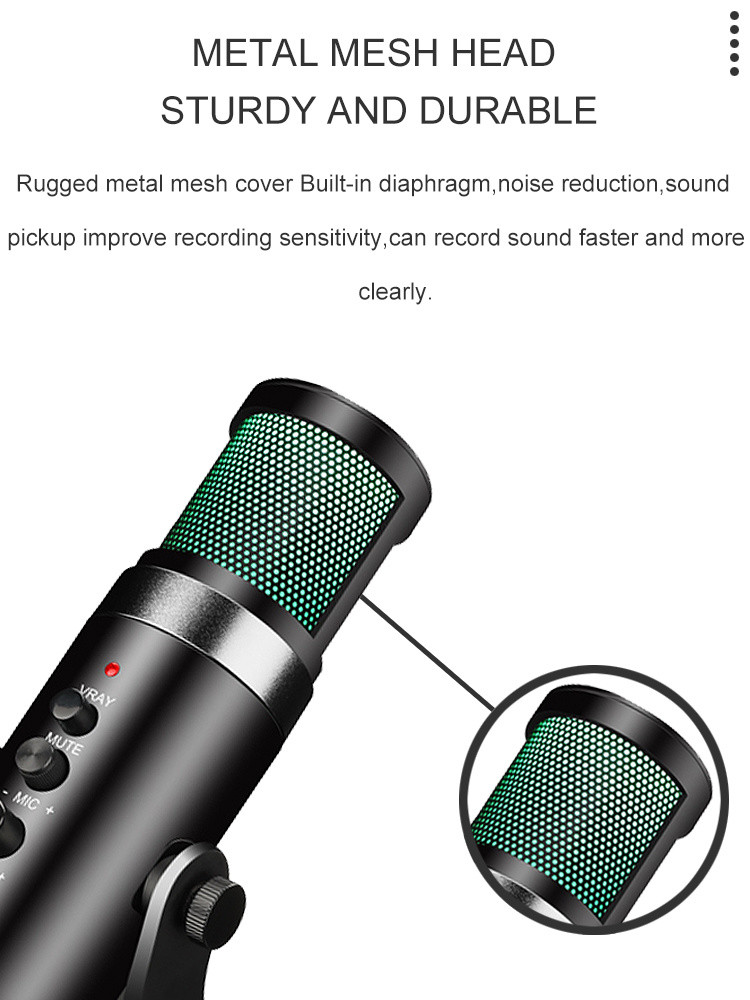 Buy Usb Rgb Studio Professional Speaker Condenser Condensor Microphone ...