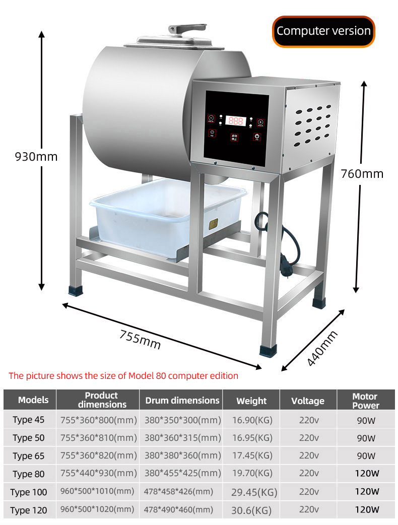 Buy Vacuum Beef Chicken Meat Curing Marinating Tumbler Machine from ...