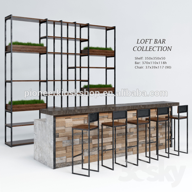 Buy Vintage Loft Bar Counter 3d Model Loft Bar Table Commerical ...