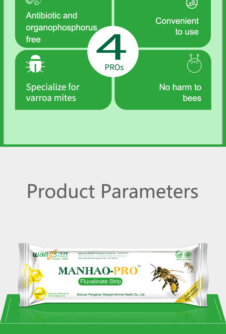 Buy Wangshi Manhao-pro Bee Strip For Varroa Mite Control from Sichuan ...