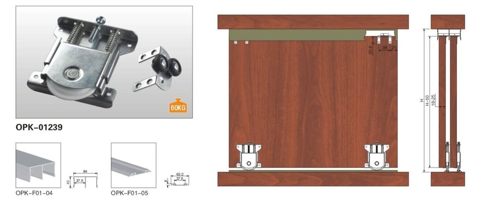 Buy Wardrobe Sliding Door Wheel Roller V-groove Roller Assembly from ...