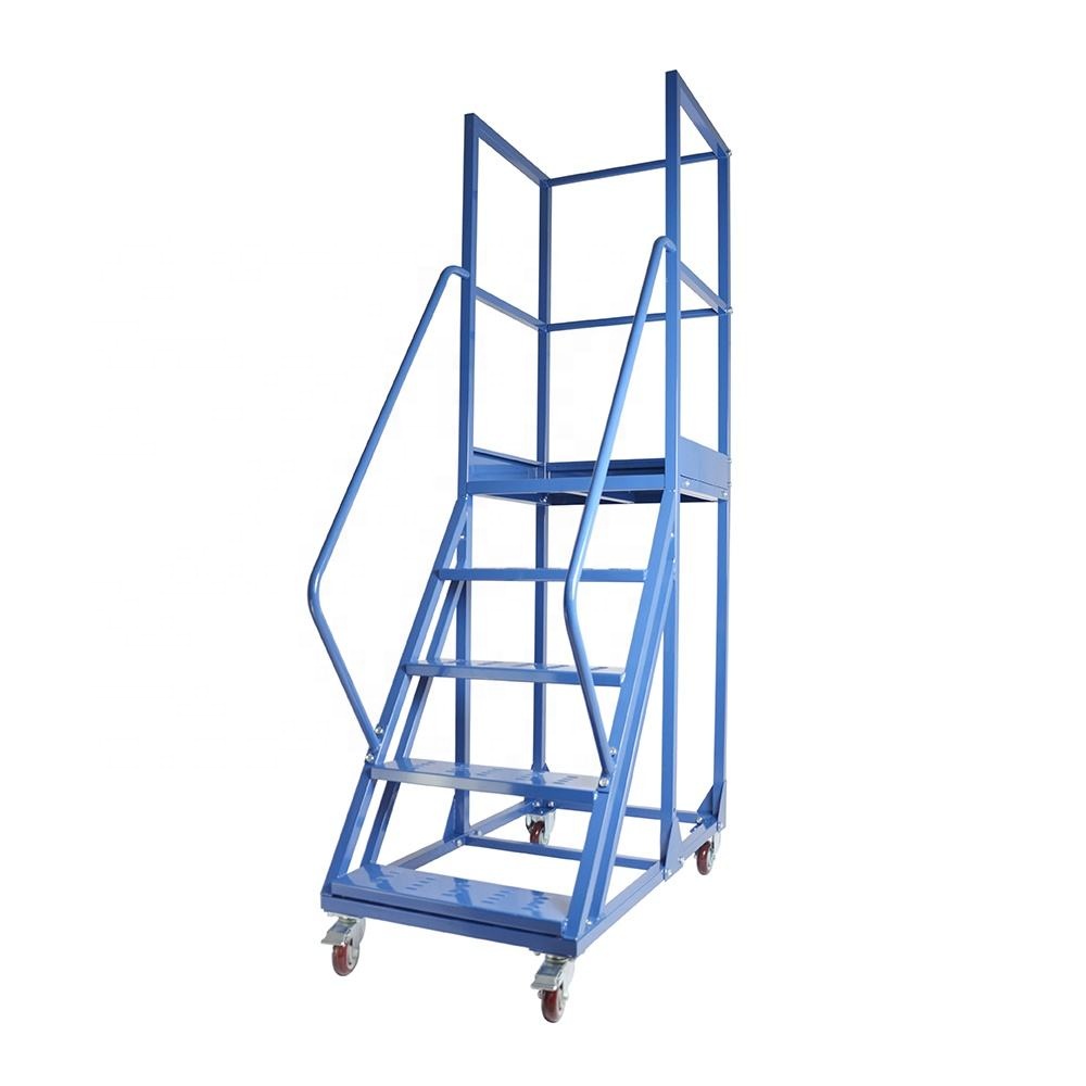 Buy Warehouse Movable Ladder Cart With Wheels Stair Climbing Step ...
