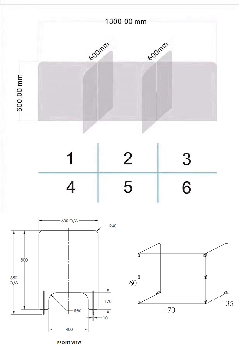 Buy Yageli Acrylic Sound Barrier Shield Sheet Perspex Clear Car Sneeze ...