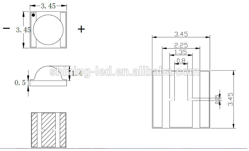 Buy Yellow Green Light Emitting Diode Epields Chip High Power 1w 2w 3w ...