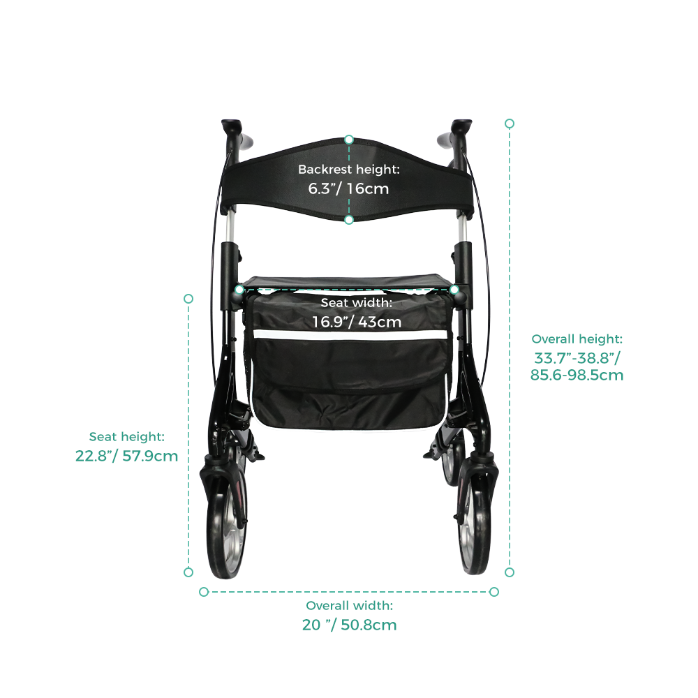 Buy Aluminum Rollator With Widen Backrest Nk-009 from FOSHAN NOKA ...