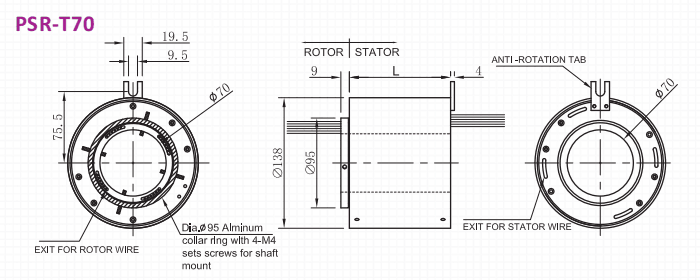 Buy Hollow Bore Slip Rings 12 Circuit 5a Through Hole Diameter 70mm ...