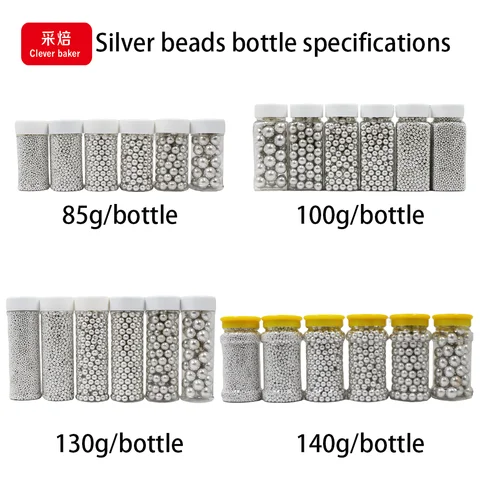 Buy 1kg Metallic Sprinkle Edible Silver Sprinkels 2mm 4mm 7mm Mix ...