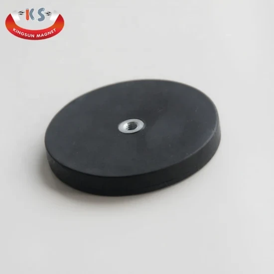 Buy 26lbs Strong Mounting Neodymium Magnet Base Black Rubber Coated ...
