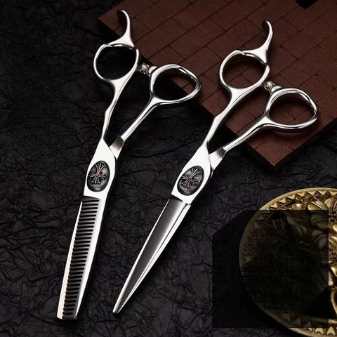 Buy 6.0 Inch Silver Japanese Steel Hair Hairdressing Professional ...