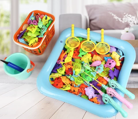 Buy Baby Fishing Pool Magnetic Water Toy Game Colorful Fish Table Game ...