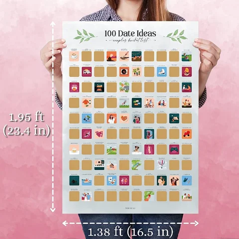 Buy Custom Printing 100 Date Night Ideas Scratch Off Poster Couples ...