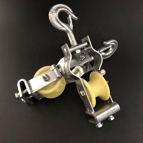 Buy Customized Galvanized Steel Frame Nylon Wheels Cable Pulley Block ...