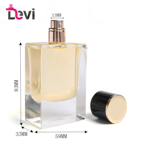 Buy Devi Glass 50ml Perfume Bottles Square Parfum Bottle Refillable ...