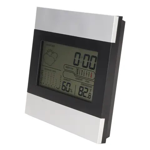 Buy Eco-friendly Digital Weather Clock Battery Powered Aluminum Shell ...