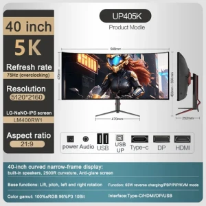 Buy Factory Oem 21:9 Curved Monitor Ips Screen 40 Inch 5k 5120*2160 ...