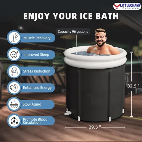 Buy Foil Ice Bath Tub Xl- 135 Gallons | Cold Plunge Tub For Athletes ...