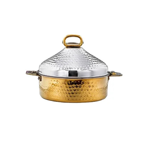 Buy Hammered Design Serving Pot Silver Finishing Custom Shape Serving ...