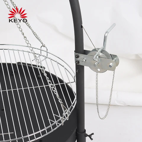 Buy Height-adjustable Outdoor Campfire Fire Pit Hanging Grill Stainless ...