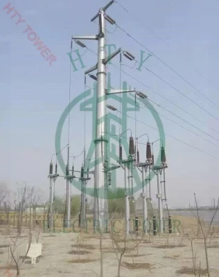 Buy Hot Dip Galvanized Steel Poles Electrical Pylon Power Transmission ...