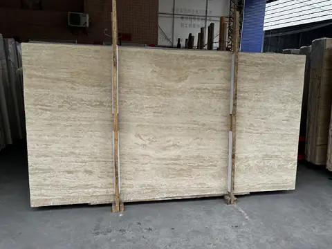 Buy Hot Sale Natural Roman Cream White Travertine Slabs Wall Panel For ...