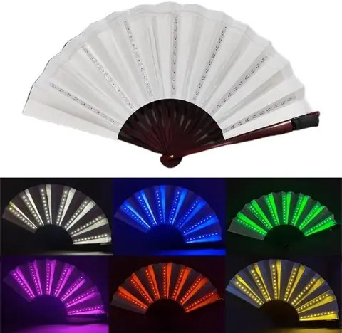 Buy Led Fan Light Up Hand Fan Stage Performance Show Glowing Light Up ...