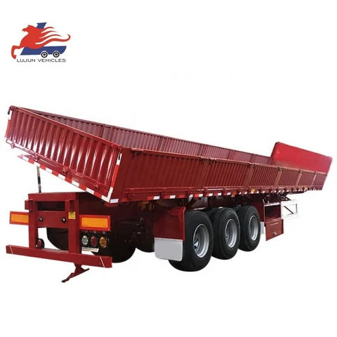 Buy Lujun Factory Dump Semi Truck Trailer Semi Dump Trailer For 3 Axles ...