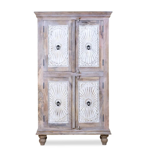 Buy Mango Wood Wardrobe/almirah Painted 100% Solid Mango Wood Handmade ...