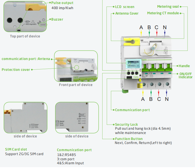 Buy Matismart Mt61wf Smart Energy Meter Electrical Circuit Breaker With ...