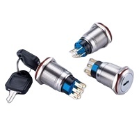 Buy Oabb 19mm 3position Metal Key Switch With Matched Connectors ...