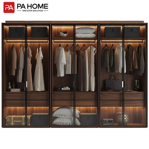 Buy Pa Home Bedroom Led Light Storage Organization Systems Glass ...