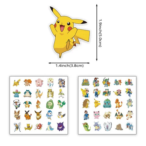 Buy 50/pcs Japanese Anime Pokemo Stickers For Kids Girls Guitar Helmet ...