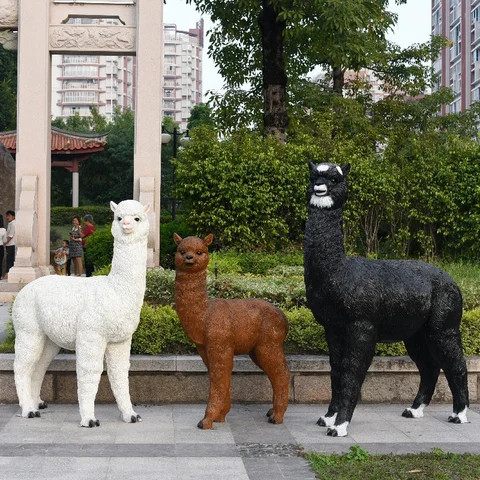 Buy Se7art Customized Life Size Alpacas Frp Fiberglass Sculpture Home ...