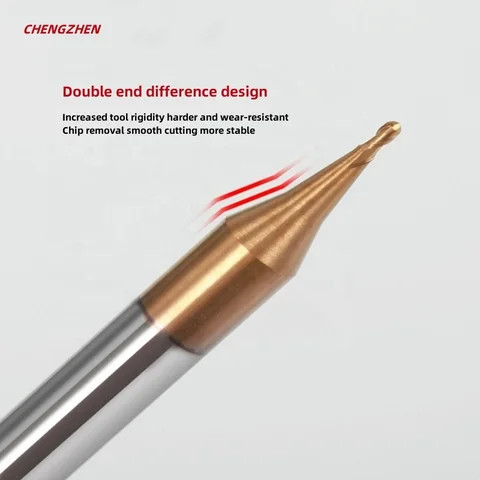 Buy Small Diameter 2-flute Microball Head Milling Cutter Gold Watch ...