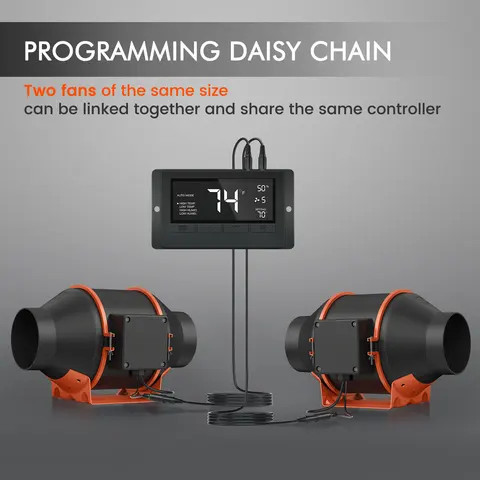 Buy Spider Farmer 4 Inch In Line Duct Fan With Temperature Humidity ...