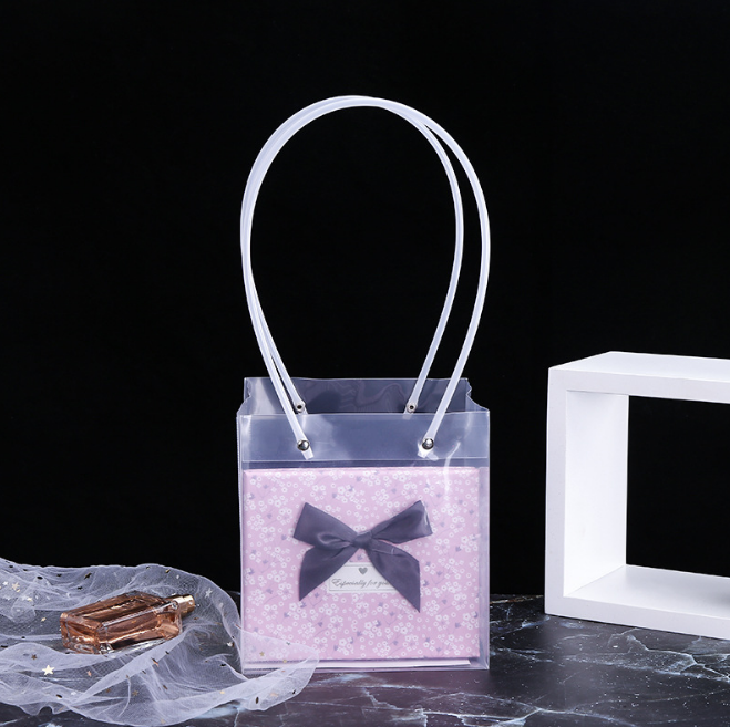 Buy Tgba-8d024 Transparent Pvc Gift Bag With Handle Clear Plastic ...