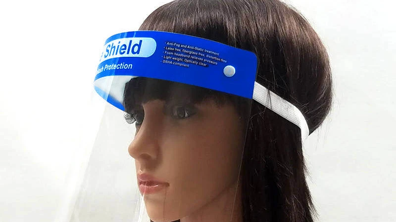 Buy Transparent Plastic Protection Clear Face Shield With Glass Frame ...