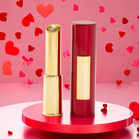 Buy Valentine Gift Metal Red Push-pull Cylinder Lipstick Tube Luxury ...