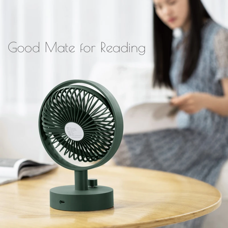 Buy Wireless Charger Table Mini Fan Rechargeable Desktop Air ...