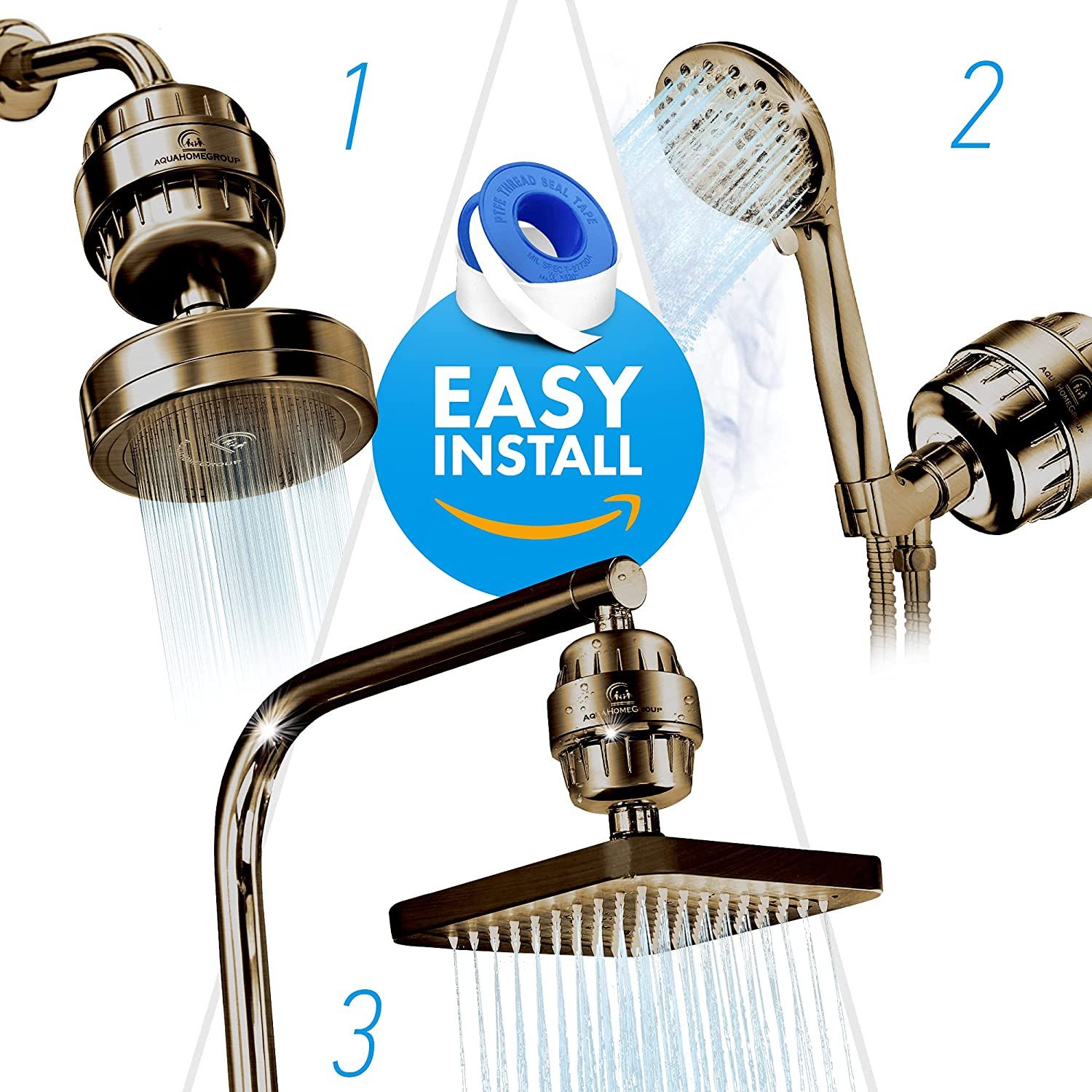 Buy Aquahomegroup 15 Stage Shower Filter With Vitamin C For Hard Water ...