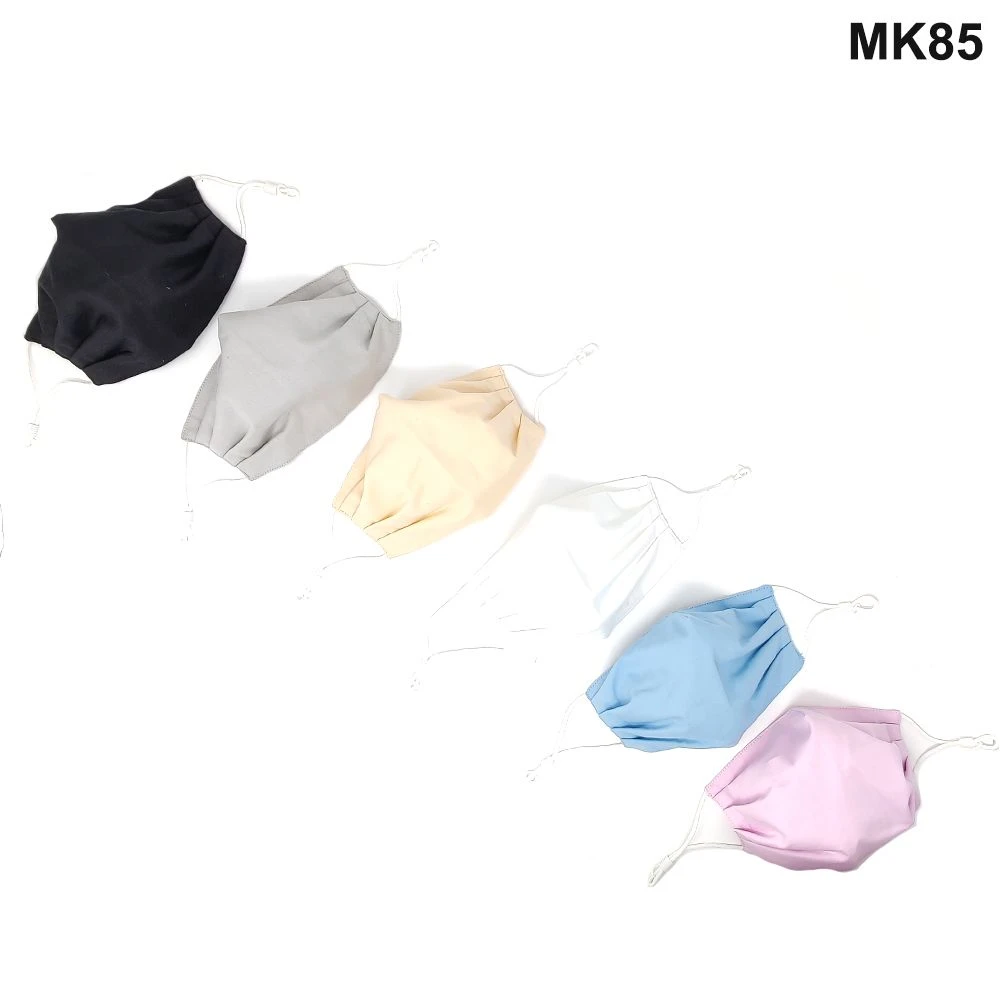 Buy Solid Color Pleat Face Shape Triple Layer Reusable/washable ...